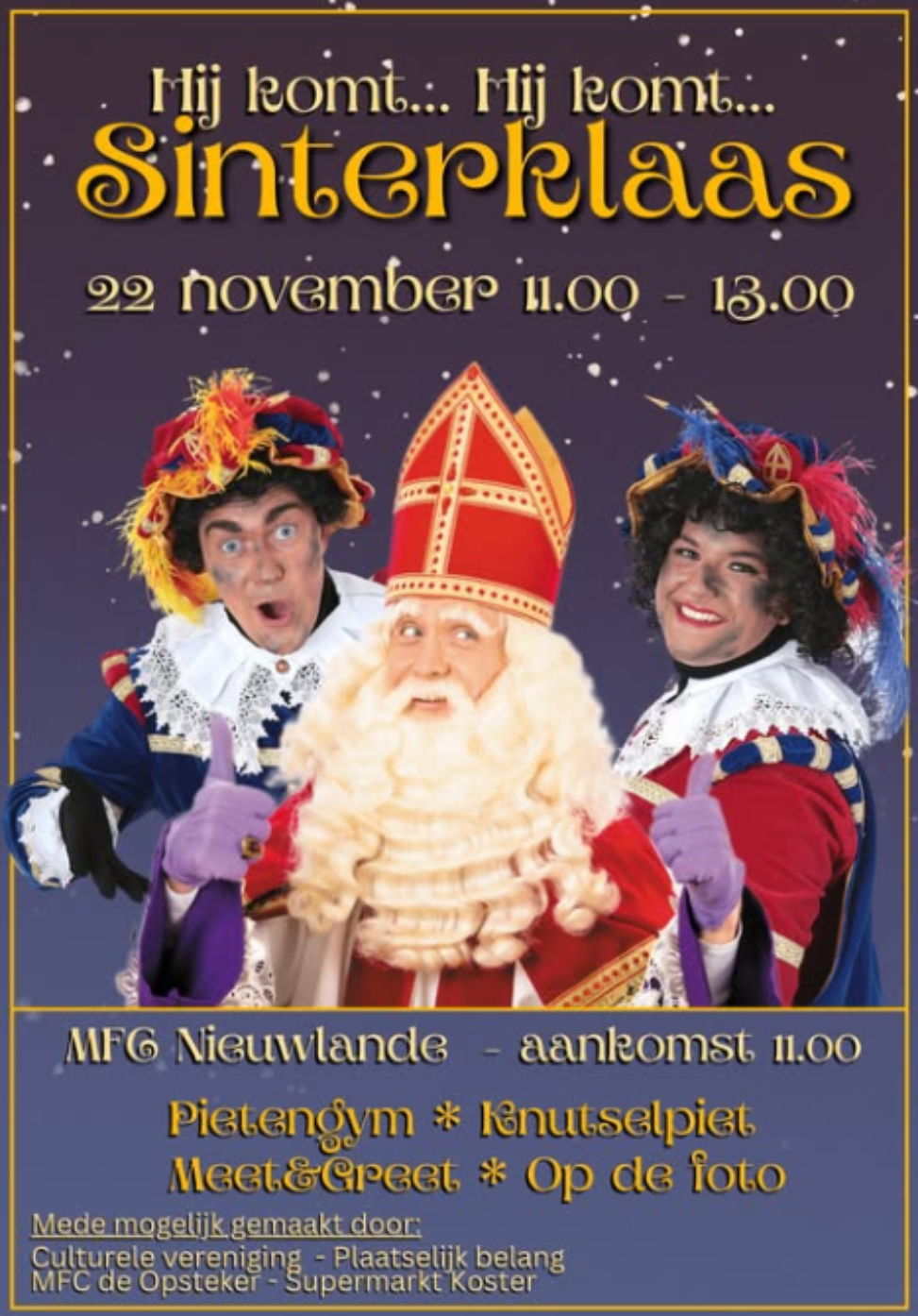 22 November SInterklaas in Nieuwlande | Dorp Elim